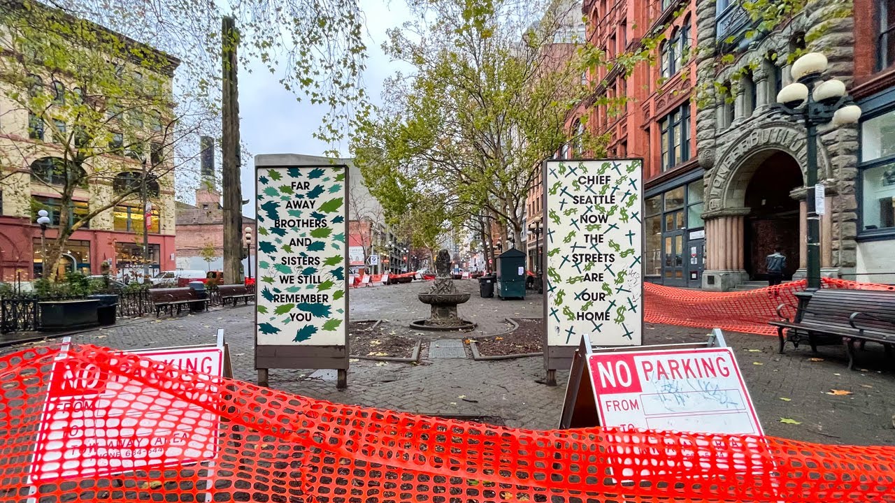 Pioneer Square Park and City Hall Park Visual Update 11.11.21 | Walking ...
