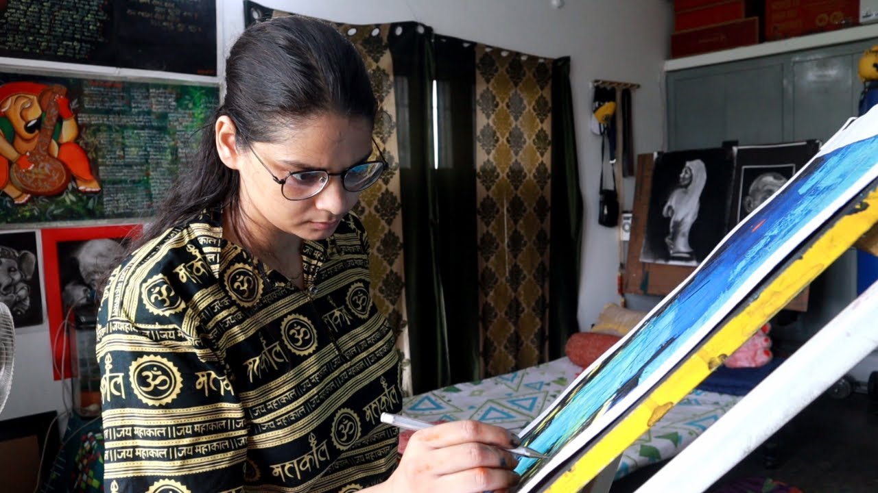 Creative Ghat Painting on paper a1 size using knife Banaras Ghat Some ...