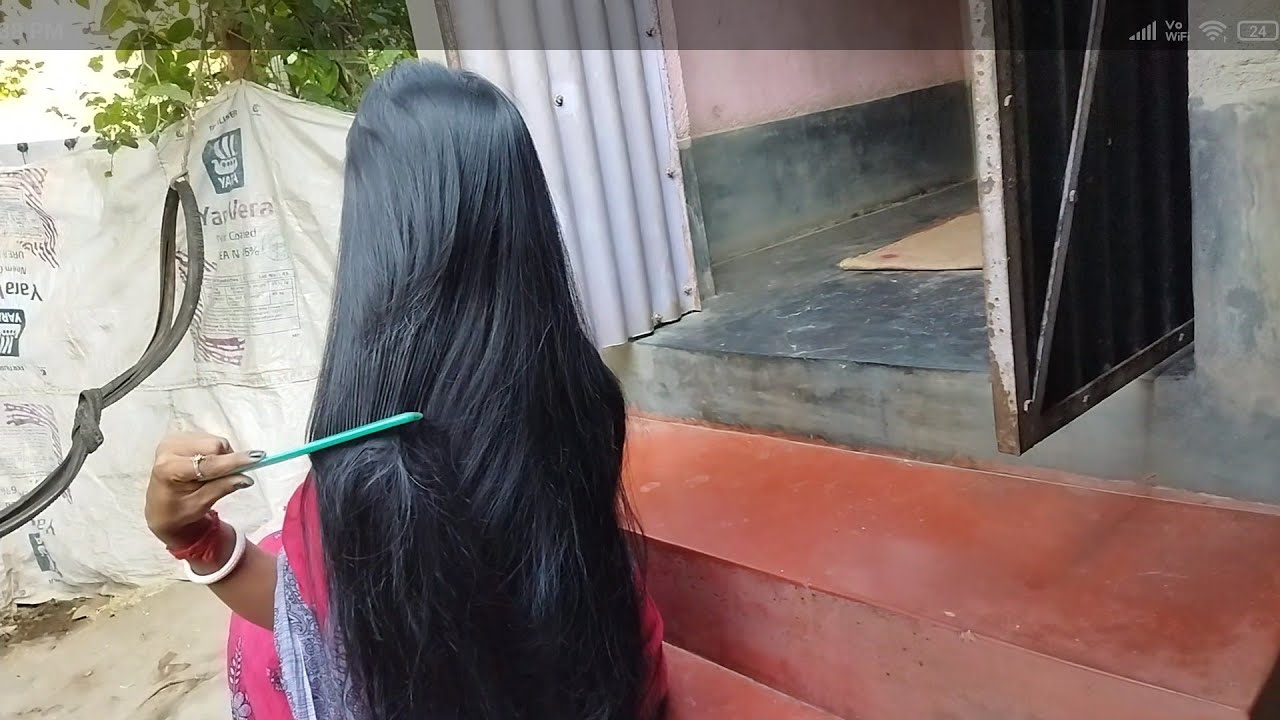 Beautiful Black And Silky Long Hair Brushing | Gorgeous Long Hair ...