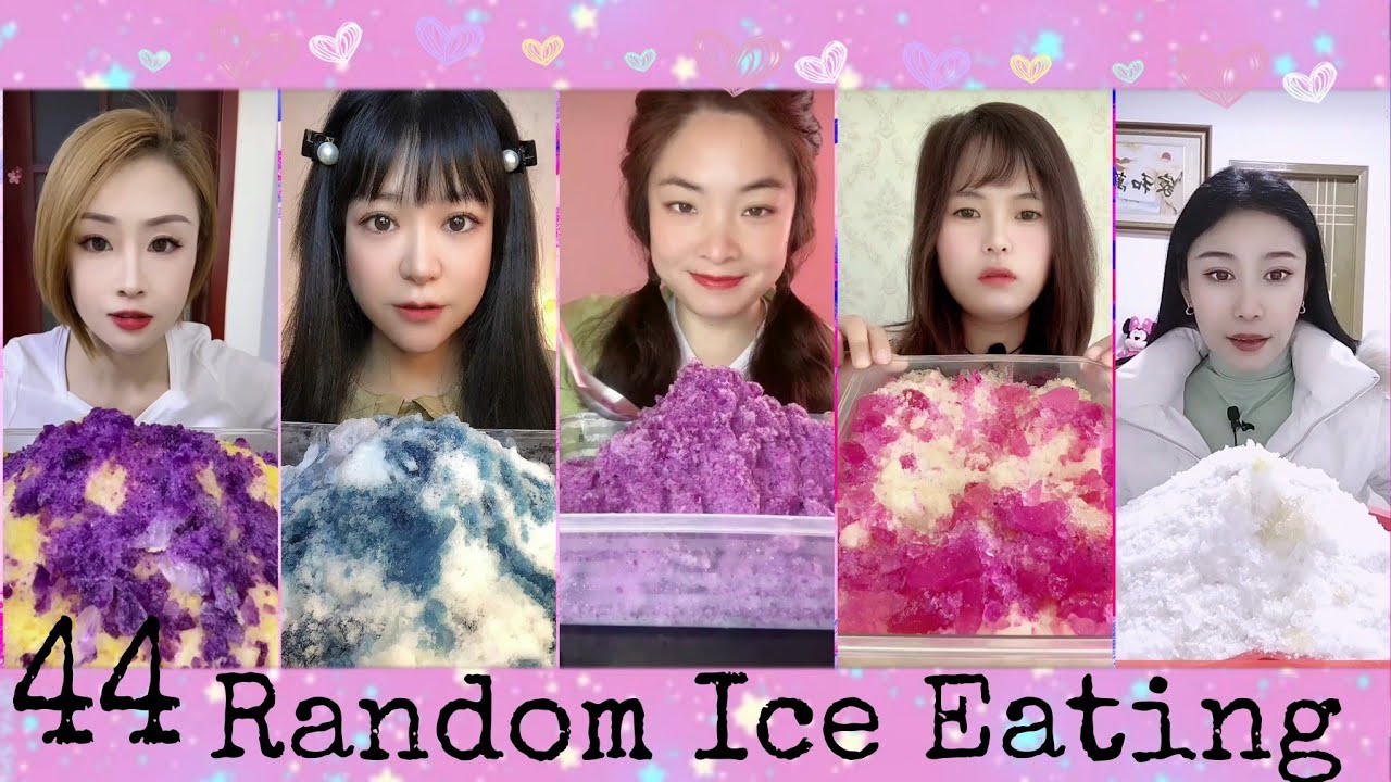 Random Ice Eating Collection (44) | Crunchy Shaved Ice Crunches - YouTube