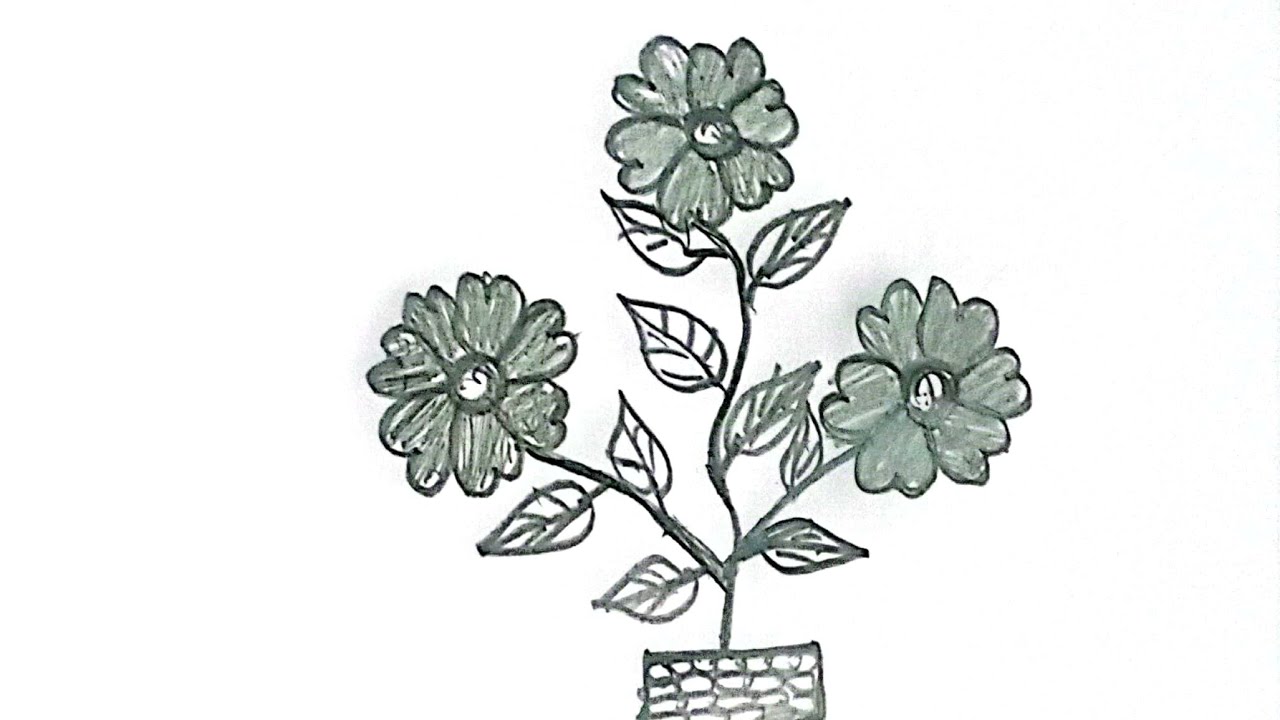 How to draw a beautiful flower tree /Easy pencil sketch step by step ...