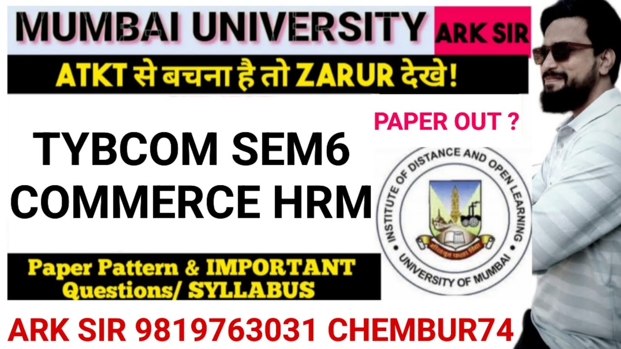 🔥EXAM ️2025|Tybcom sem6| ️Commerce HRM SEM6|Important University ...