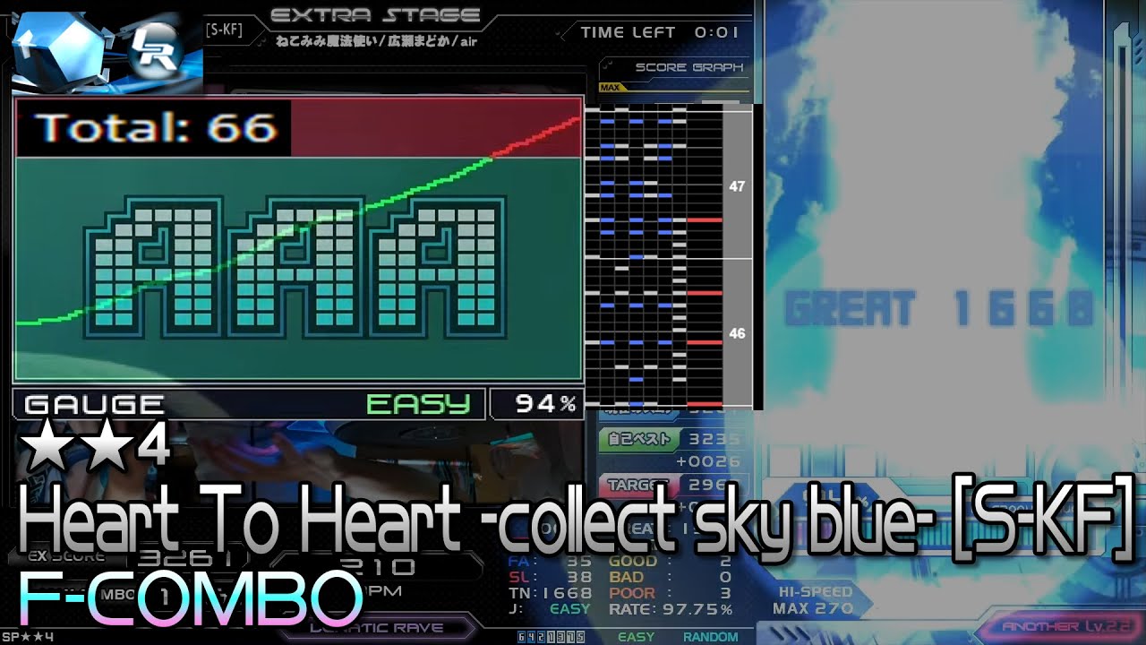 [BMS/LR2] ★★4 Heart To Heart -collect sky blue- [S-KF] FC - YouTube