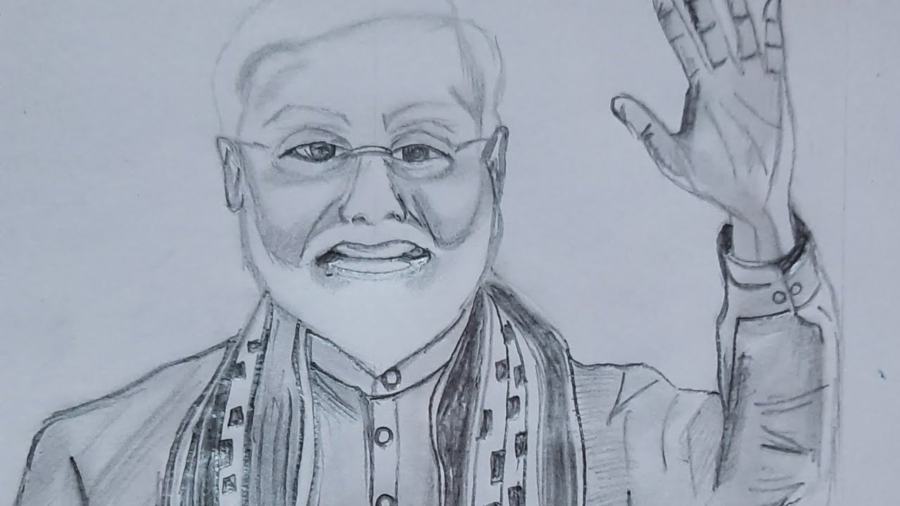 sketch of Narendra modi - YouTube