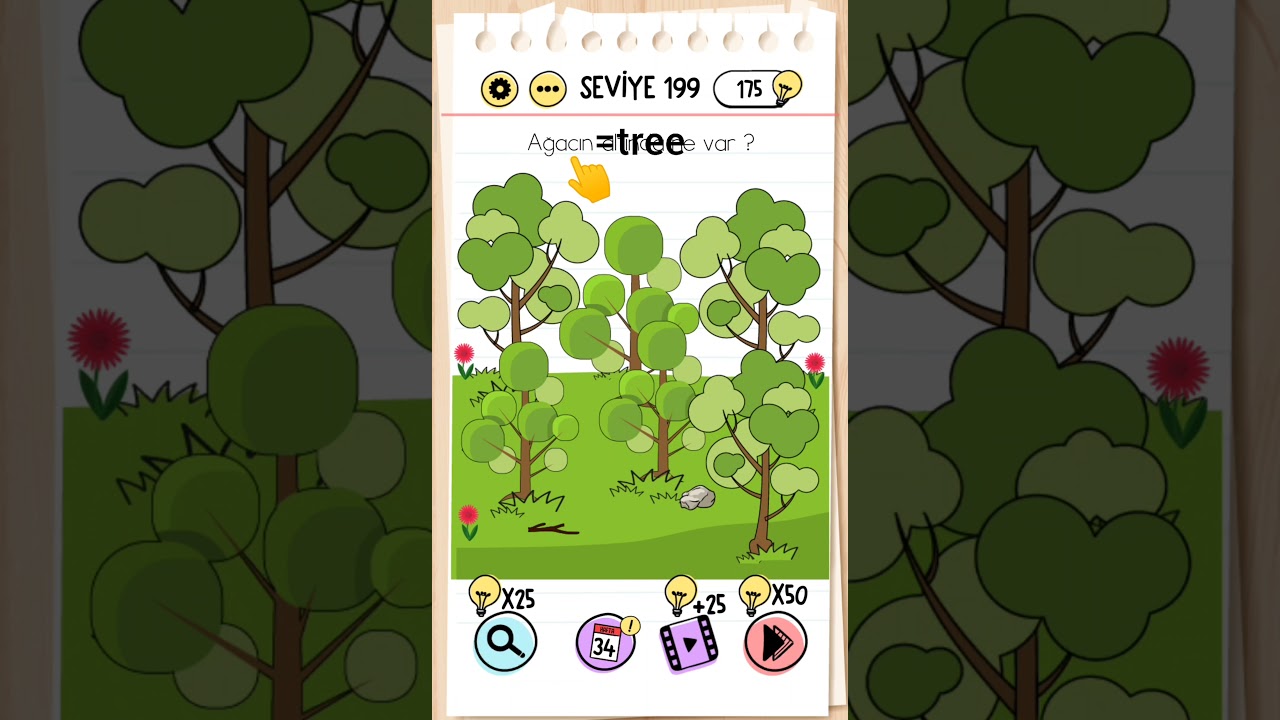 Brain test level 199 answer-seviye 199 cevabı - what's under the tree ...