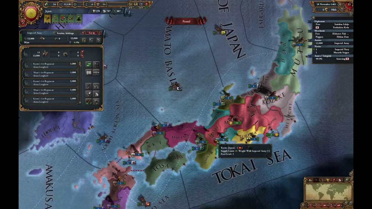 Lets Play Europa Universalis IV (EU4) Colonial Japan (1) - YouTube