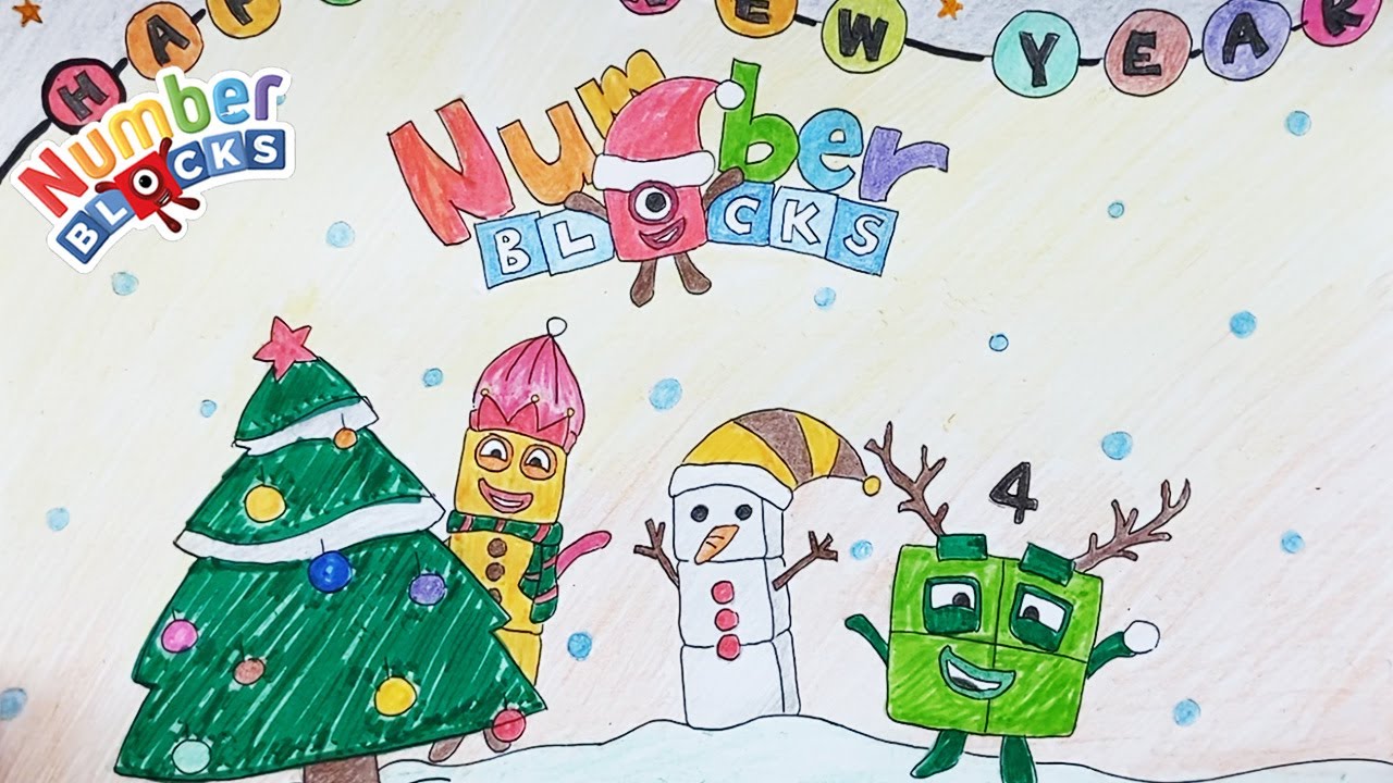 Numberblocks drawing & coloring / Happy new year! / 넘버블럭스 그림 그리기 - YouTube