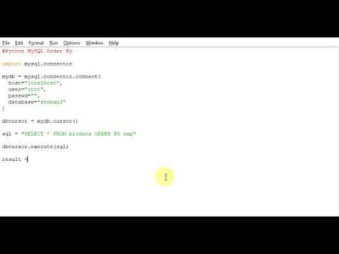 Python MySQL Order By - YouTube