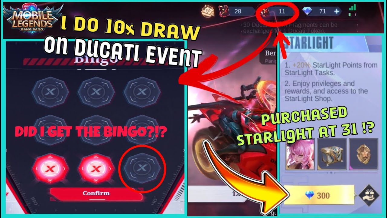 10x DRAW ON DUCATI EVENT LAST PHASE FOR BINGO ?! - PURCHASED STARLIGHT ...