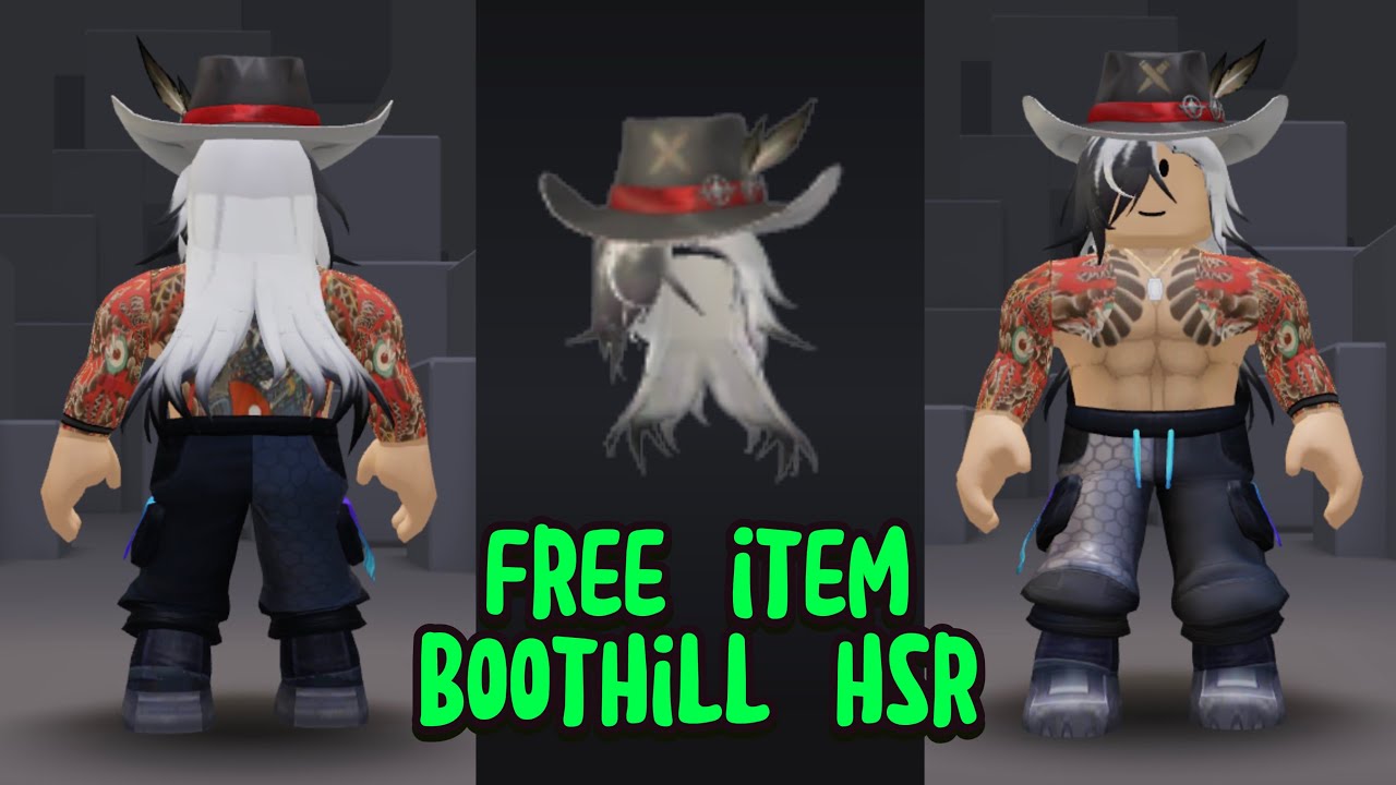Cara Mendapatkan ITEM GRATIS BOOTHILL HSR HAIR & HAT di ROBLOX 😍😍 - YouTube