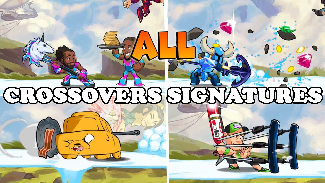 All Crossovers Signatures In Brawlhalla | Part 1 - YouTube