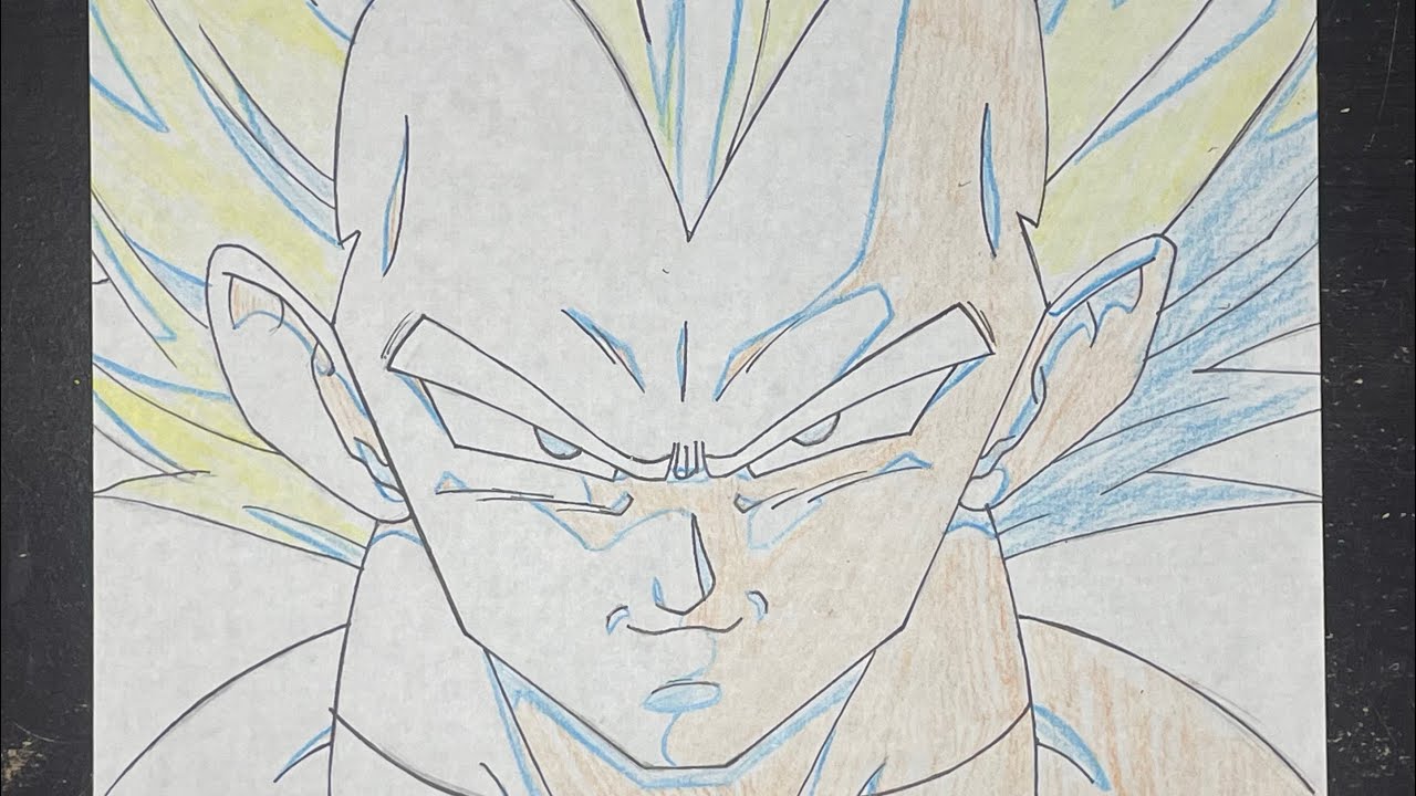 Drawing Super Vegeta in a DBZ Genga Style! - YouTube