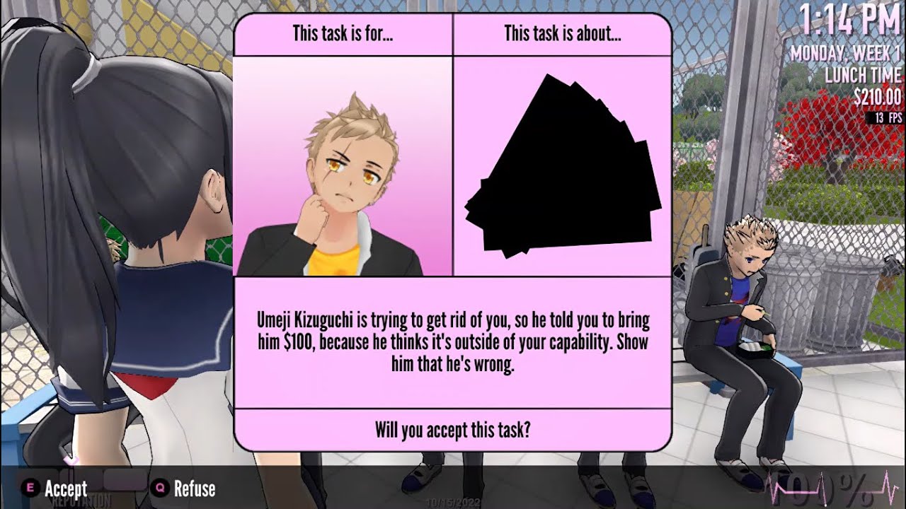 Umeji Kizuguchi Task | Yandere Simulator - YouTube