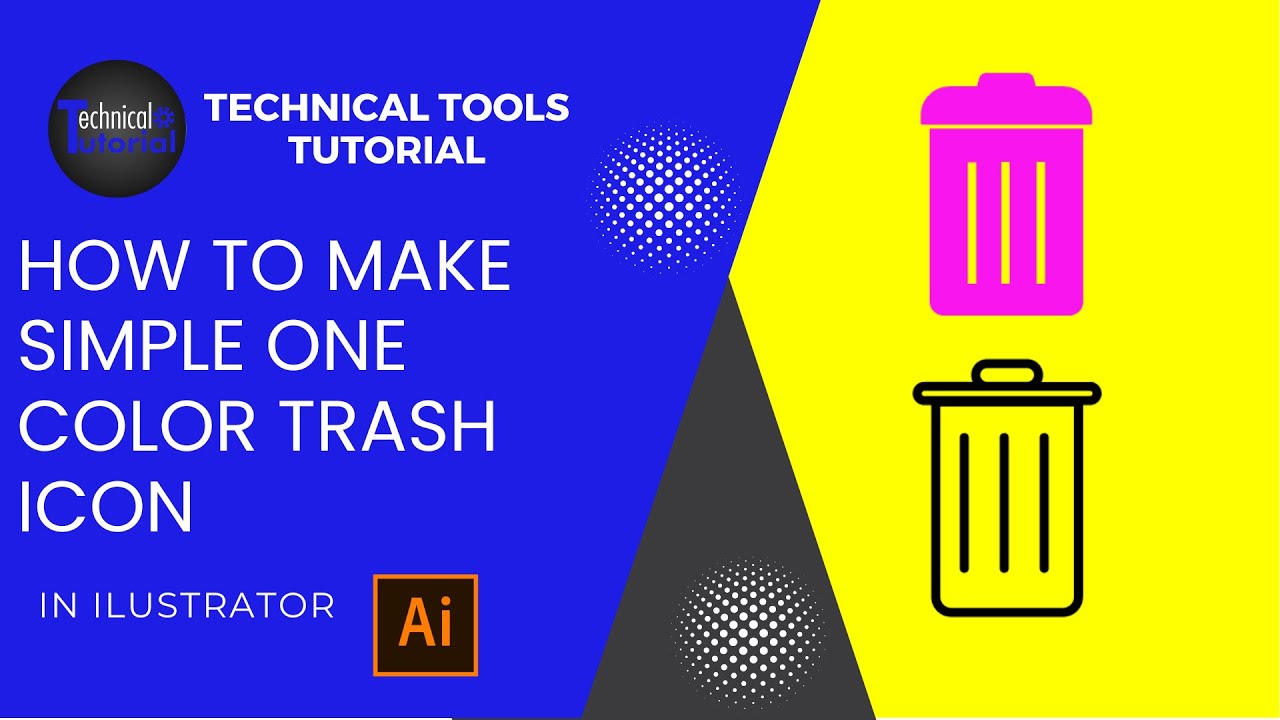 How to make trash icon in Illustrator | Icon design | Iconography ...