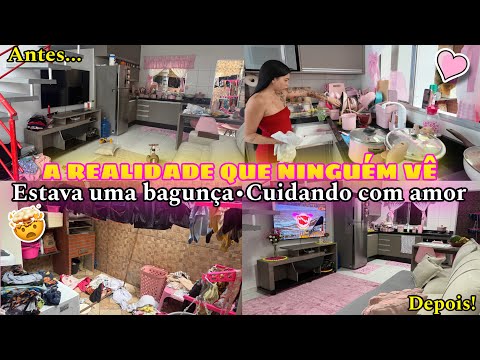 A REALIDADE:ROTINA DE LIMPEZA E ORGANIZAÇÃO NA SALA, COZINHA E LAVANDERIA|| ESTAVA PRECISANDO🏠🌸✨ 