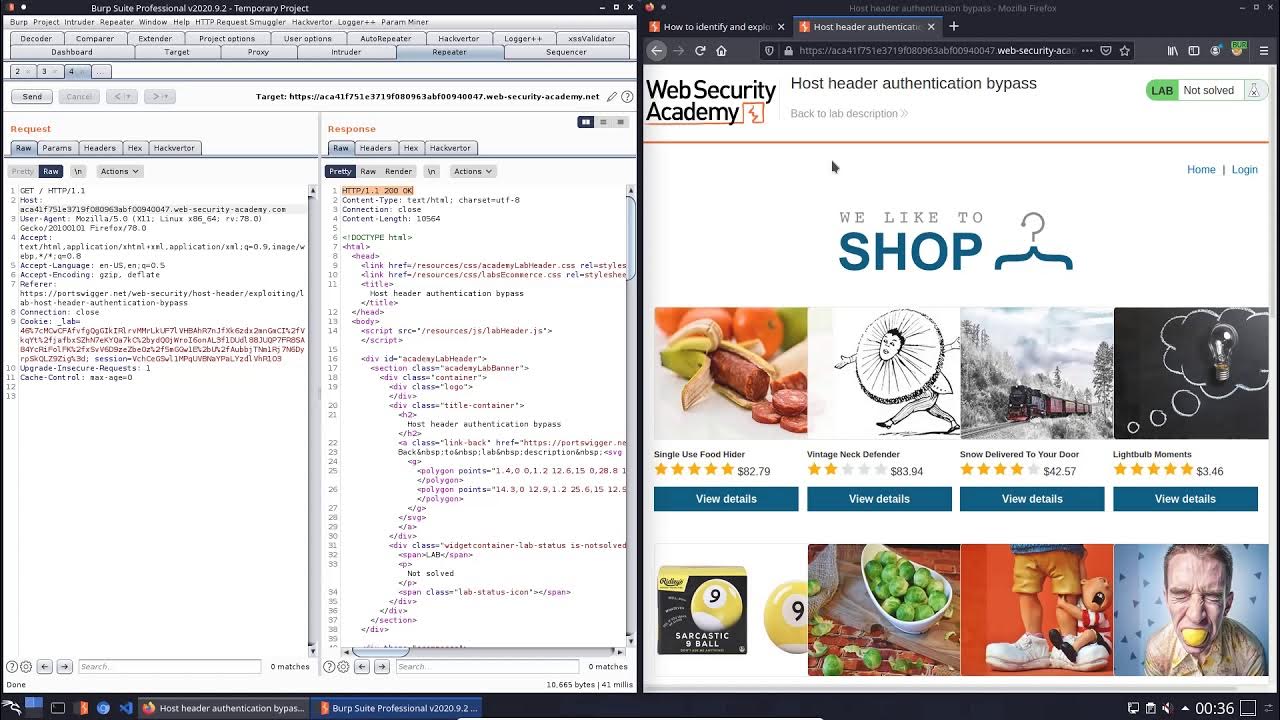 Host header authentication bypass (Video solution, Audio) - YouTube