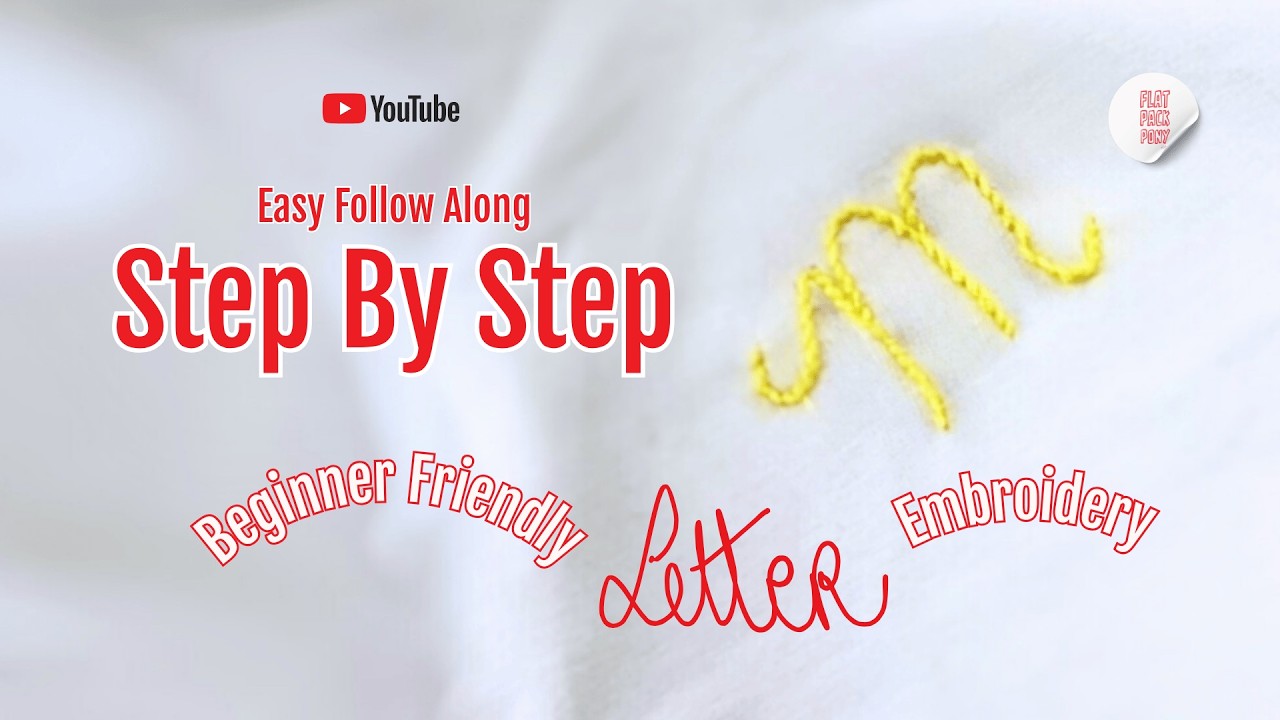 Easy Initial Embroidery Tutorial For Beginners – Example Stitching “M ...