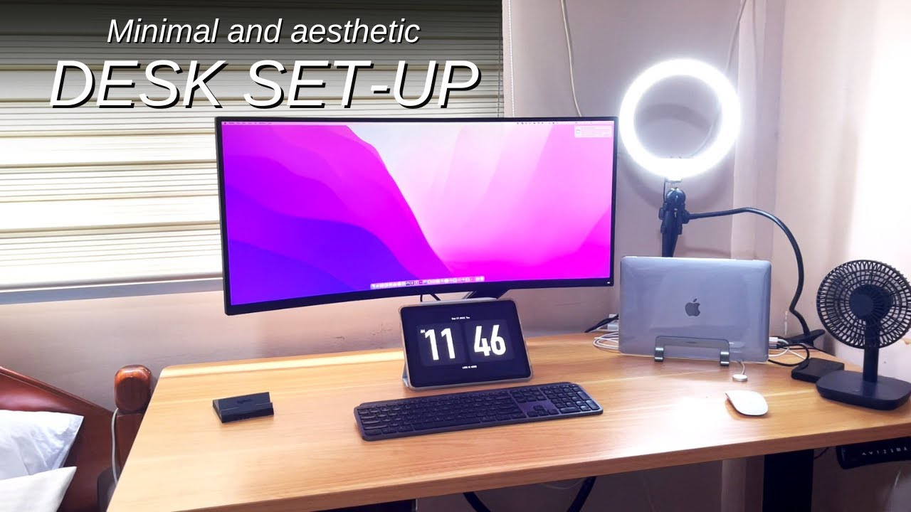 Aesthetic Desk Upgrade [Mac] | Mi Ultrawide Curved Monitor 34" - YouTube