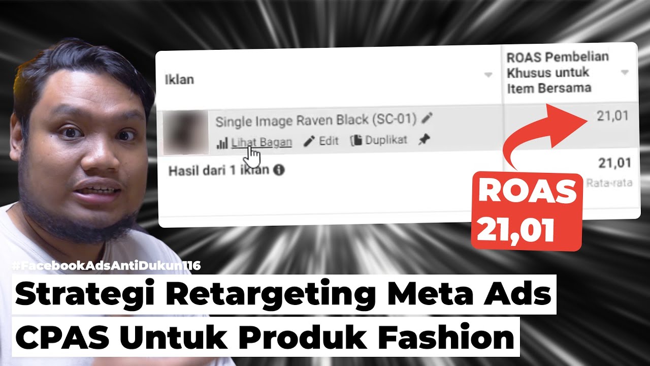 Strategi retargeting Meta Ads CPAS tembus ROAS 21x dengan konten gambar ...