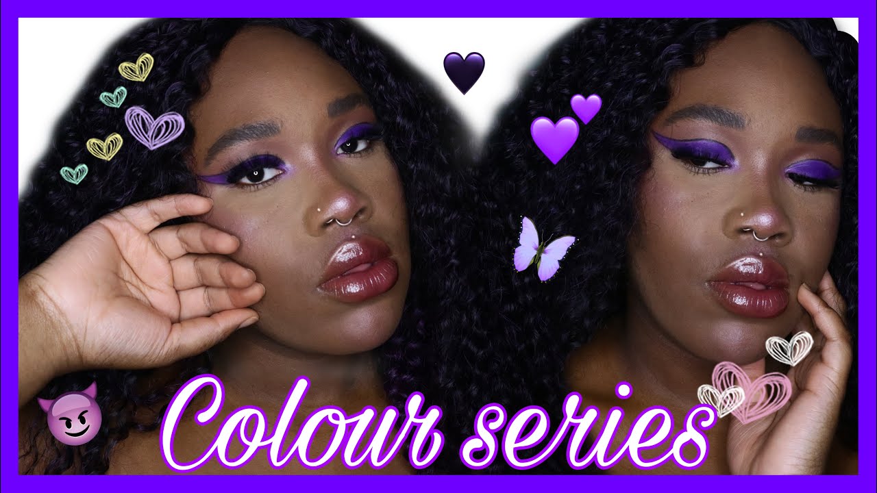 Colour Makeup series || 💜Purple💜 Makeup look (Editorial) - YouTube