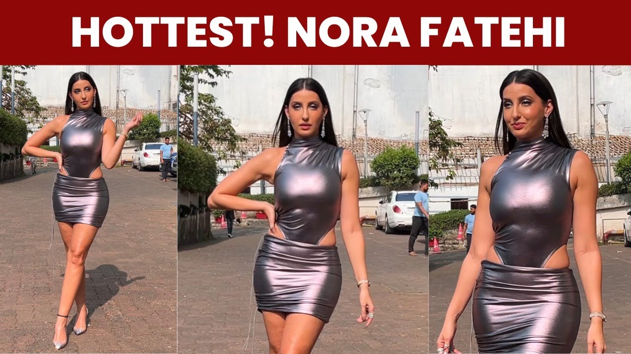 Nora Fatehi looks super hot in a metallic dress, video goes viral - YouTube