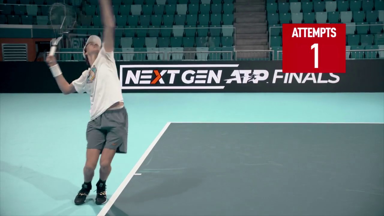 Sinner Takes Next Gen Serve Challenge | Next Gen ATP Finals - YouTube