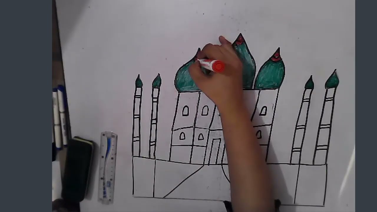 draw masjid || how to draw masjid || art work masjid || draw masque ...