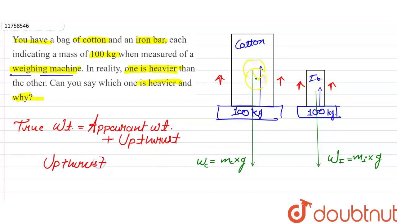 You Have A Bag Of Cotton And An Iron Bar Each Indicating A Mass Of 100 you-have-a-bag-of-cotton-and-an-iron-bar-each-indicating-a-mass-of-100