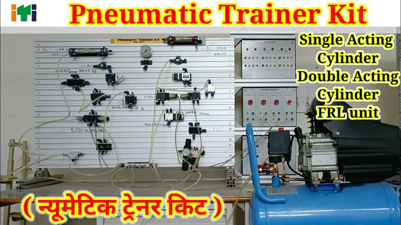 Pneumatic Trainer Kit Single //Double Acting Cylinder // FRL Unit - YouTube
