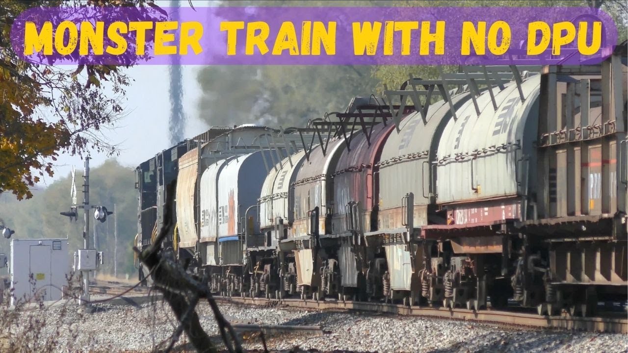 Monster train with NO DPU... lots of old Auto-parts box cars. Lots of ...