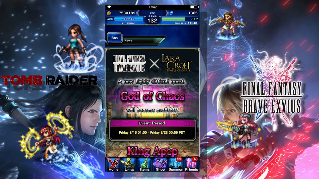 Final Fantasy Brave Exvius News - Tomb Raider Collab Continues! Noctis ...