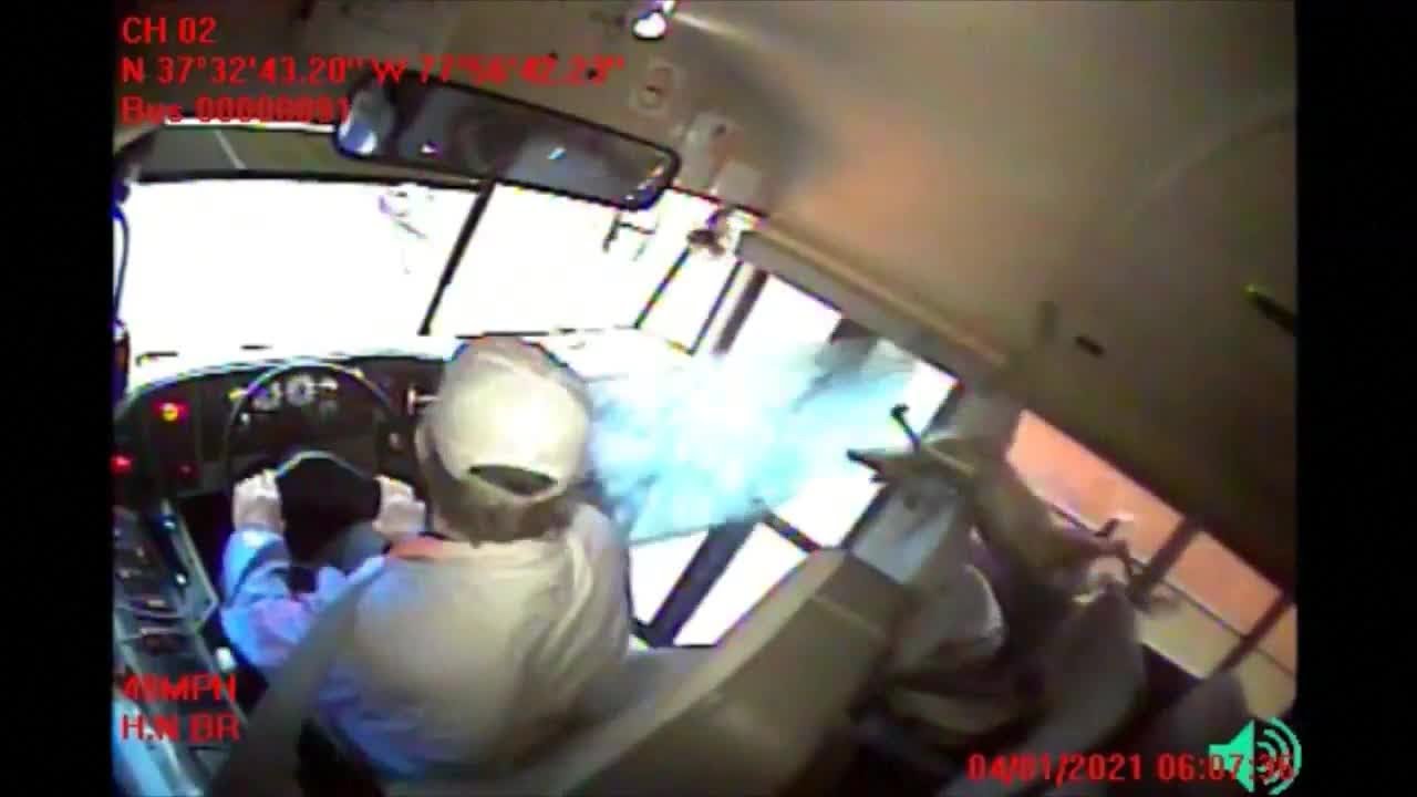 Deer crashes through windshield of bus in Virginia - YouTube