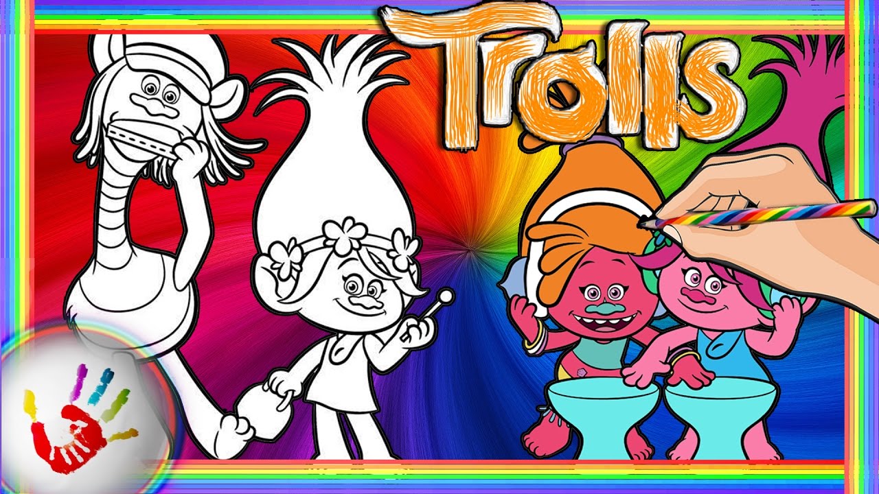 Trolls Poppy Dj Suki Cooper Coloring Pages- Coloring Book Video For ...
