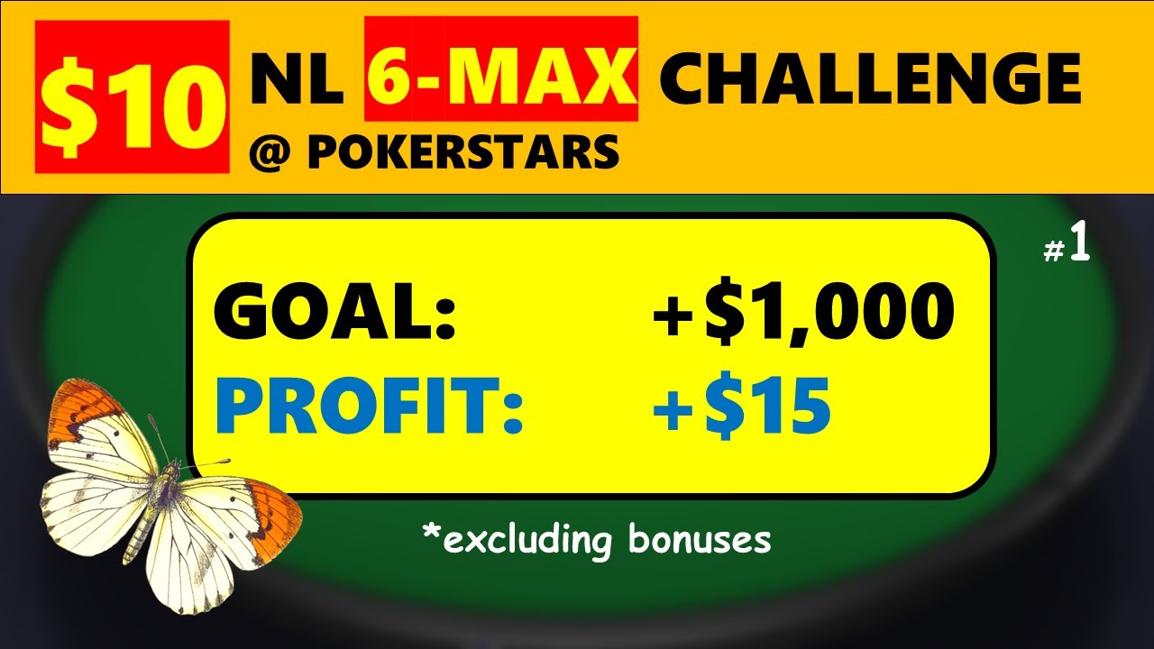 $10 NL 6-MAX POKER CHALLENGE. Ep. 1. Can we Make $1,000 Playing $10 NL ...