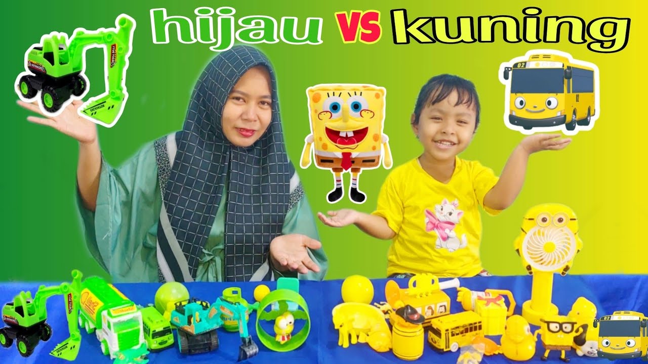 MAINAN HIJAU VS MAINAN KUNING 🥳 - YouTube