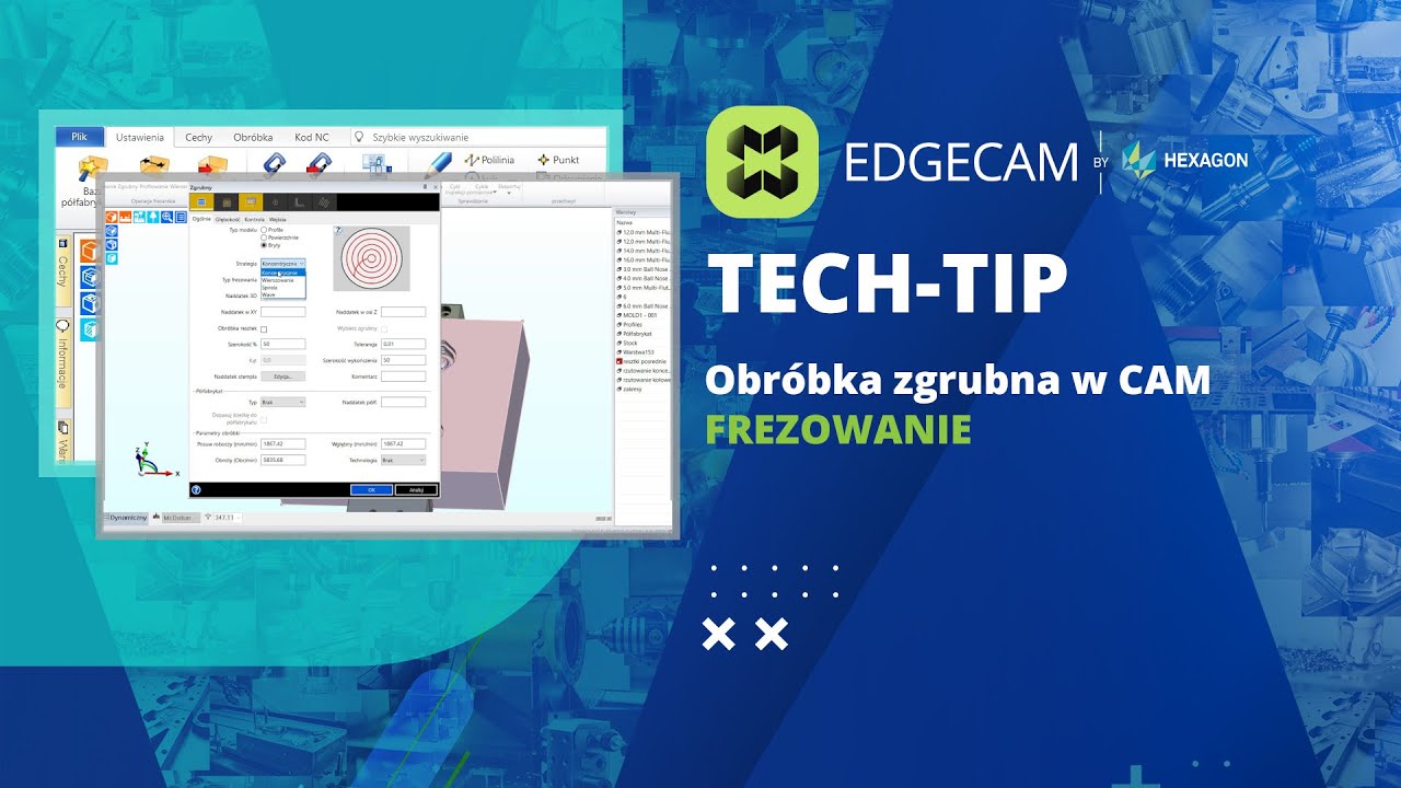 EDGECAM | Obróbka zgrubna w CAM - Frezowanie. Tutorial. - YouTube