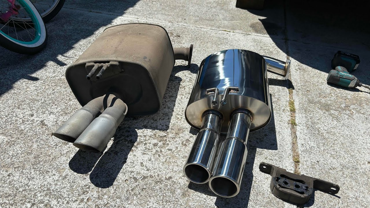 VE SS muffler upgrade sound vs OEM stock exhaust sound - YouTube