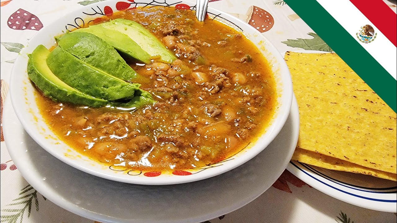 Carne Molida En Salsa De Chile Chilaca y Frijoles De La Olla Receta Muy ...