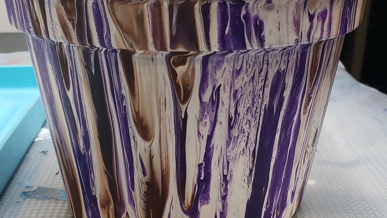 ACYRLIC POUR PLANT POT POP! - Acrylic Artist - Beginner - YouTube