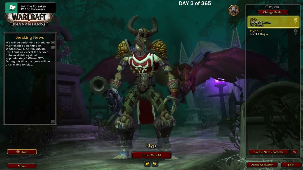 WoW Shadowlands: First playthrough of retail | Undead Hunter lvl1-60 ...