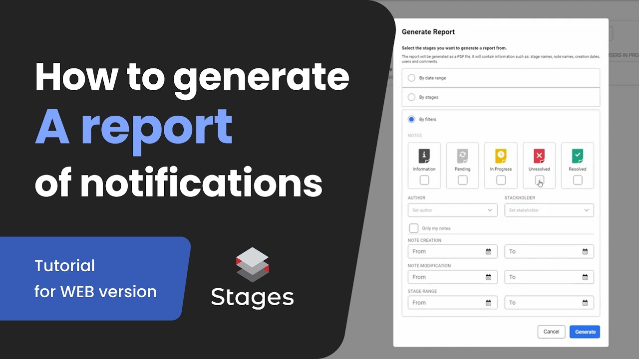 STAGES - Tutorial: How to generate report - YouTube