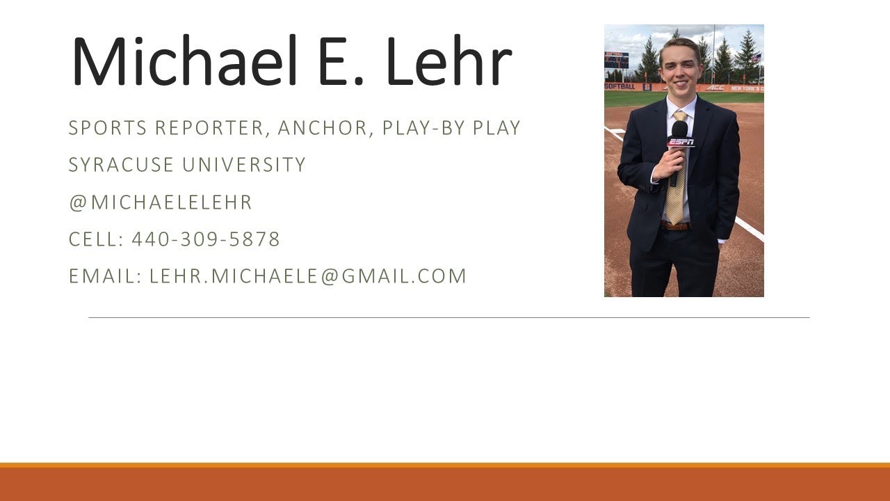Michael Lehr - Sports Reporter and Play-By-Play Reel - YouTube