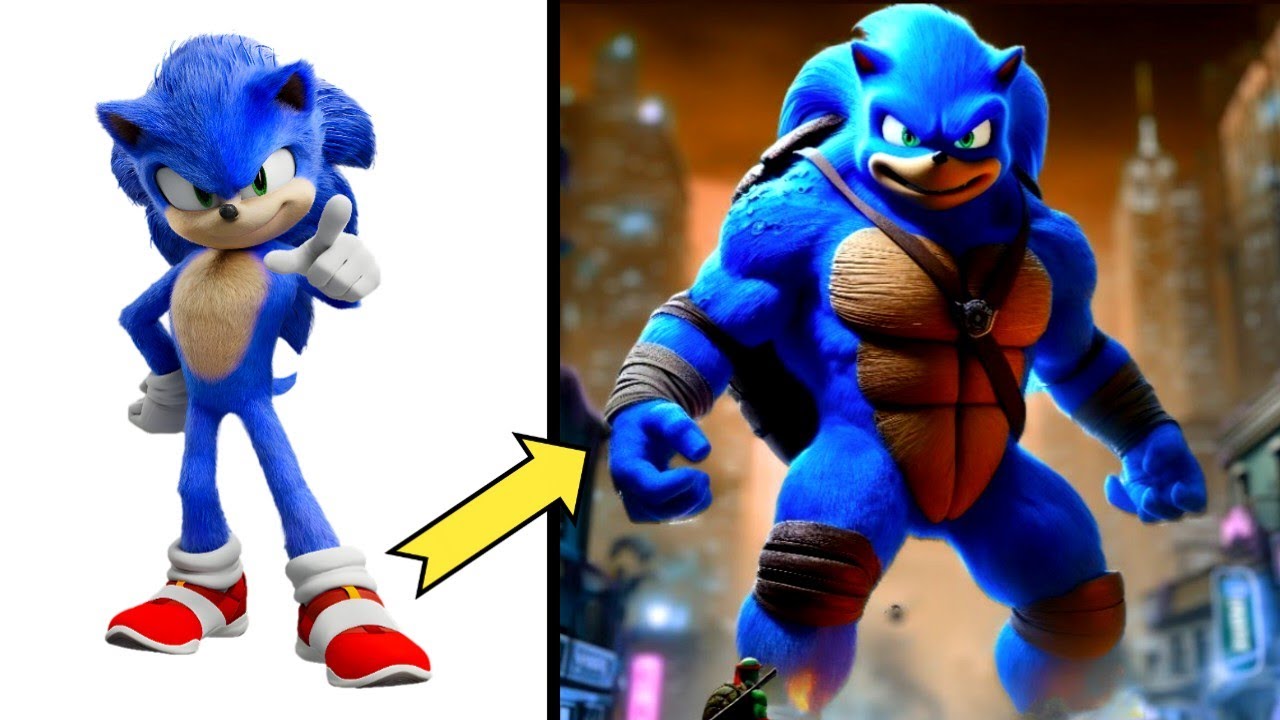 All Sonic Cartoon Characters reimagined Giant Ninja Turtles AI - YouTube