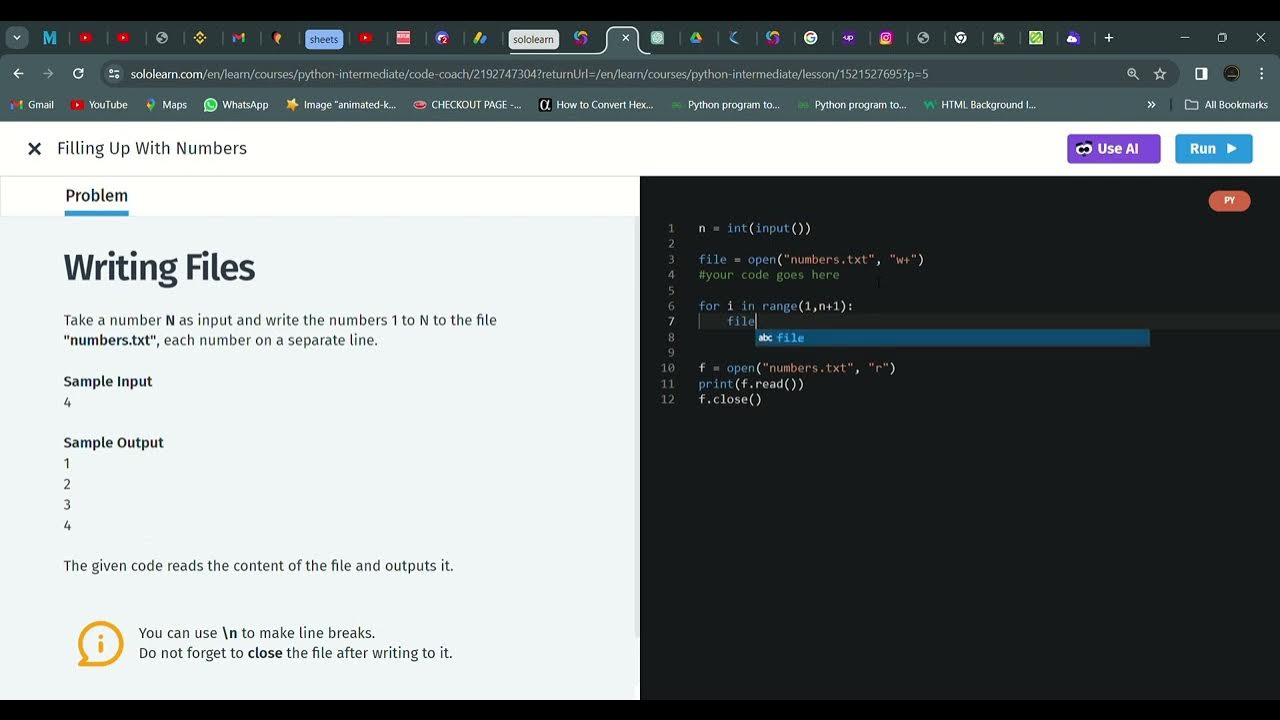 32 Writing Files Python Intermediate Sololearn Youtube