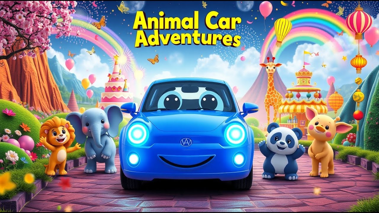 Animals Car Adventure Songs | Fun Vehicle & Animal Nursery Rhymes for ...