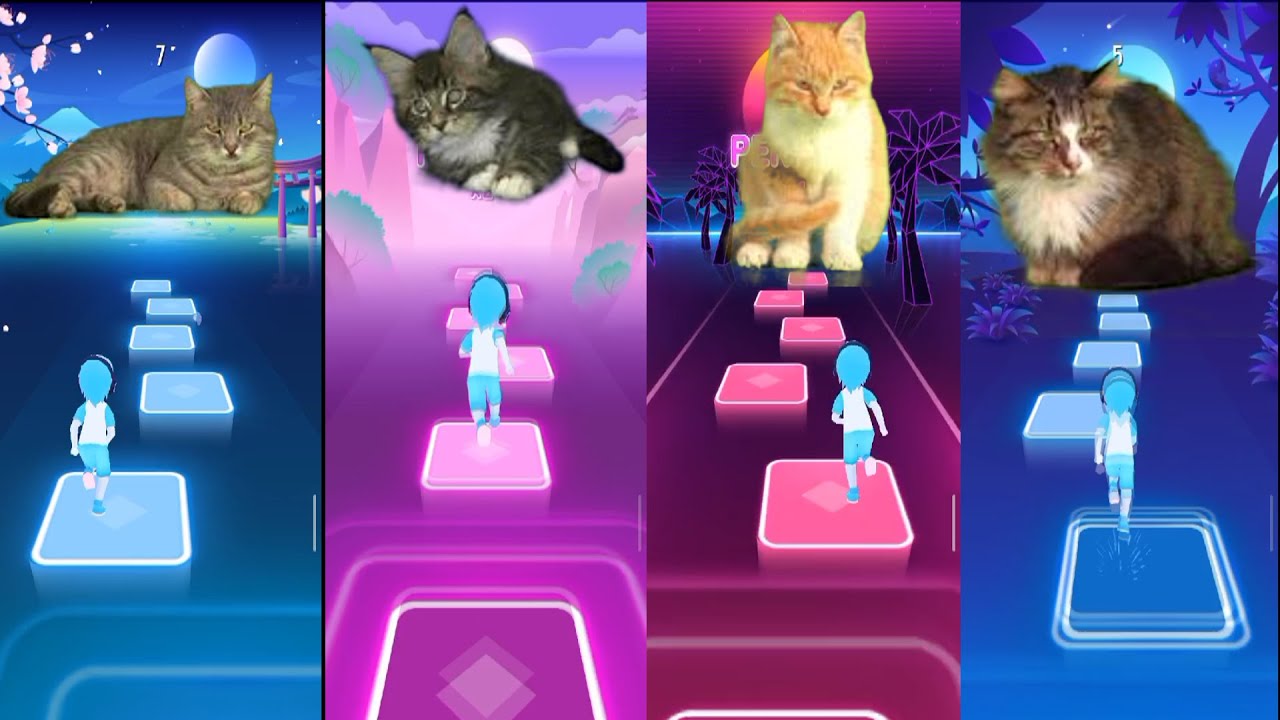 ALL CUTE CATS TILES HOP - YouTube