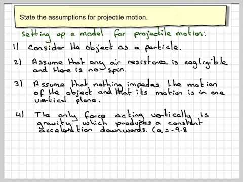 The assumptions for projectile motion - YouTube