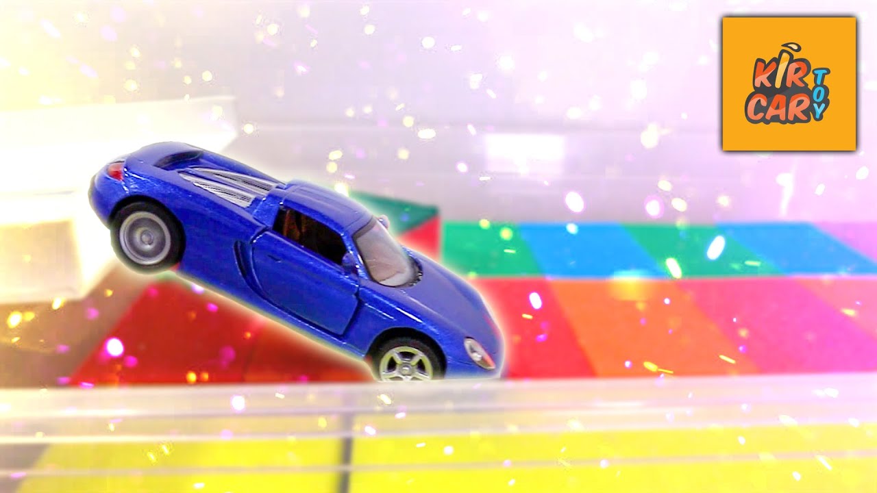 Toy cars and trampoline. Video for kids. Kir Car Toy - YouTube
