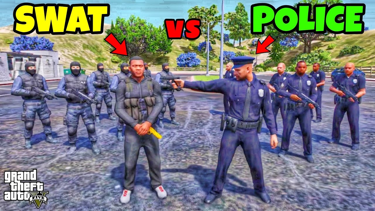 Franklin The Chief Of SWAT vs Entire POLICE Force in GTA 5 ! - YouTube
