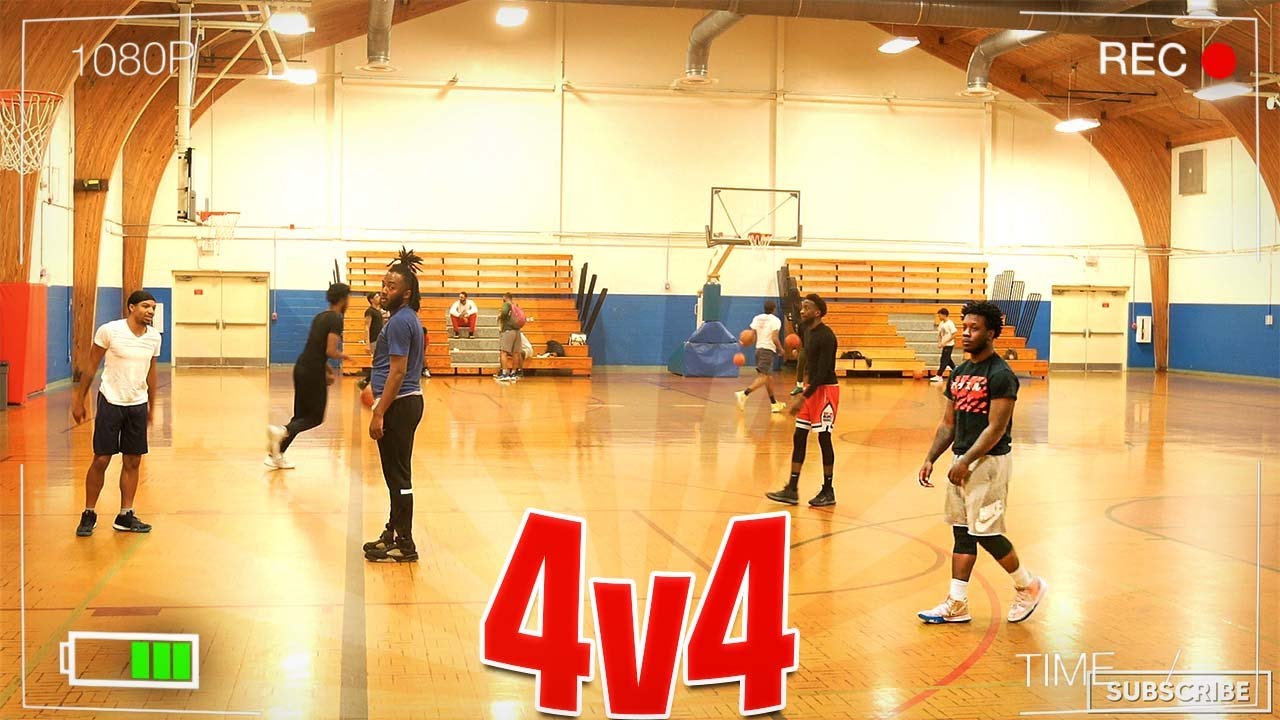 PLAYING 4v4 BASKETBALL IN RANDOM INDOOR GYM *INSANE* - YouTube